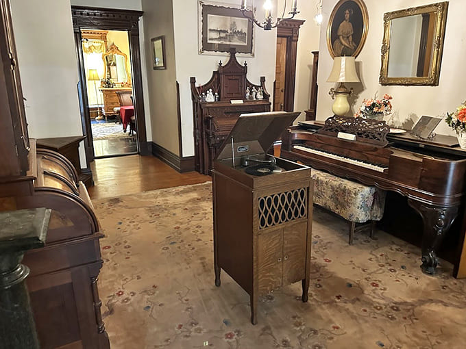 Original woodwork and period furnishings create an atmosphere where even your casual clothes feel underdressed for the occasion.