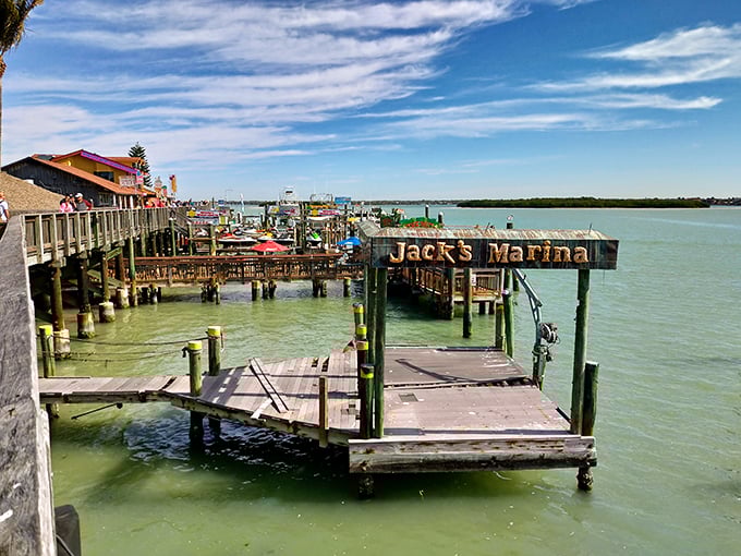 Jack's Marina welcomes boaters with open arms and the promise of adventures waiting just beyond the wooden docks.