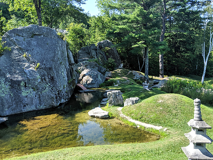Stones and water dance together in this meticulously designed space, proving zen doesn't need a passport to thrive.