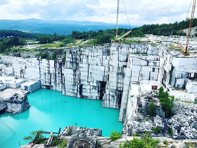 The Rock of Ages Quarry showcases nature's raw beauty transformed by human ingenuity &ndash; that impossible turquoise water against stark granite walls is no filter needed!