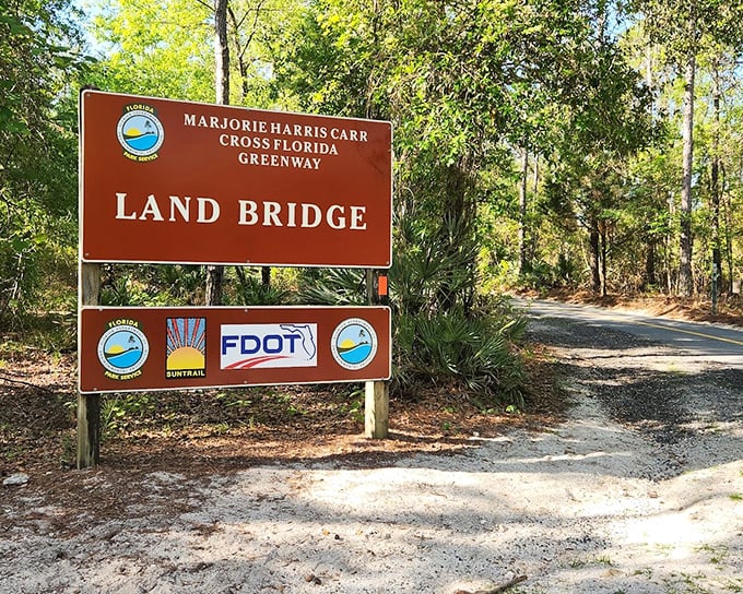 The official entrance sign welcomes adventurers to Florida's wildlife superhighway &ndash; no EZ Pass required for this crossing!