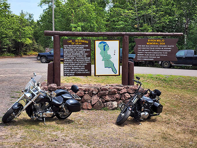 The northern terminus of US Highway 41 marks the end of the road and the beginning of adventure in this remote corner of Michigan.