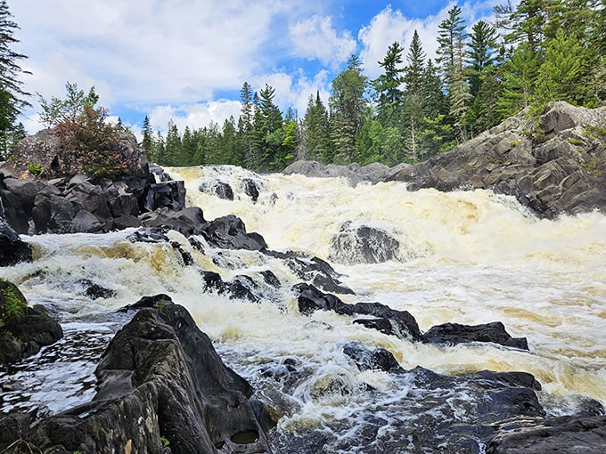Nature's power on display – churning waters of the Allagash create a dramatic backdrop for wilderness adventurers.