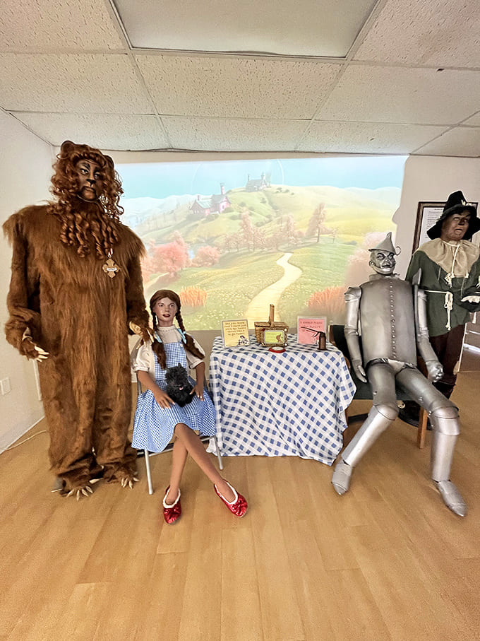 Life-sized characters await your arrival, looking so realistic you'll swear the Cowardly Lion just winked at you from across the room.