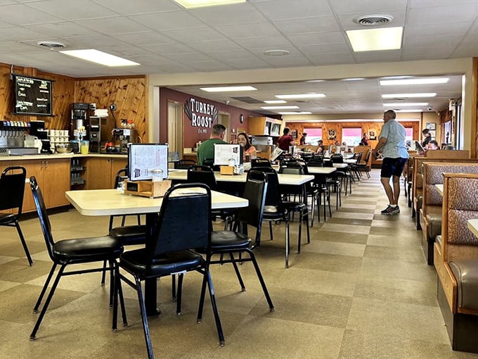 Simple, unpretentious, and wonderfully nostalgic &ndash; the dining area feels like stepping into a family gathering from decades past.