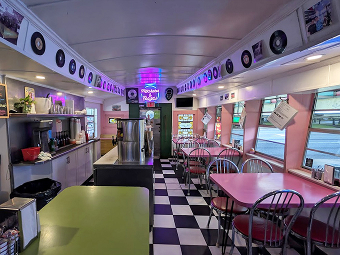 Step inside and travel back decades &ndash; checkerboard floors, vinyl booths, and enough nostalgia to season every meal served here.
