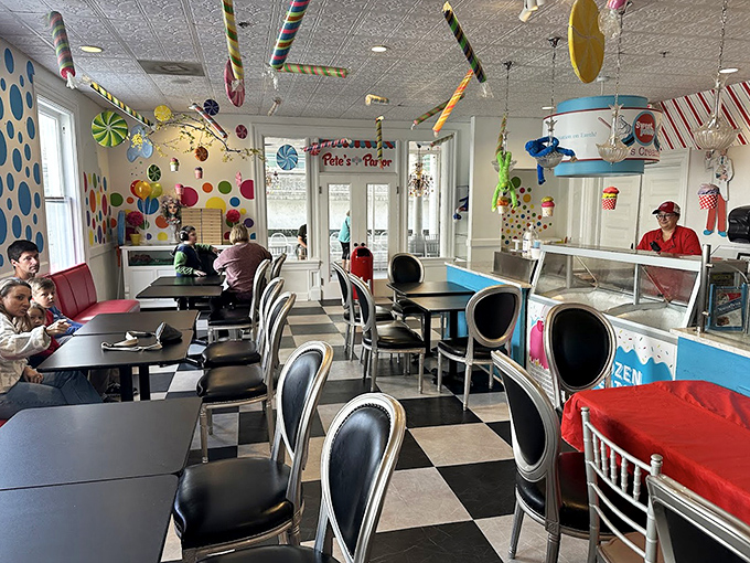 Checkered floors and whimsical decor create the perfect backdrop for sugar-fueled adventures and inevitable Instagram moments.