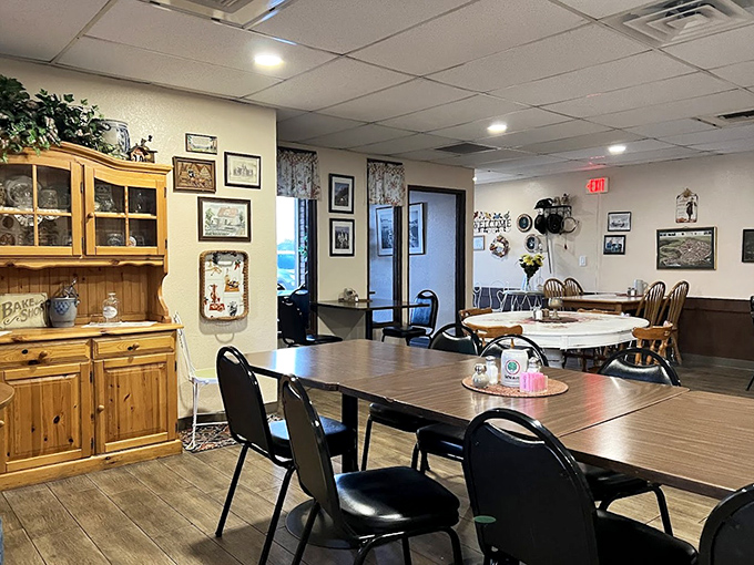 Step inside and feel instantly transported to a cozy German dining room, where wooden tables and homey decor create that authentic gem&uuml;tlich atmosphere.