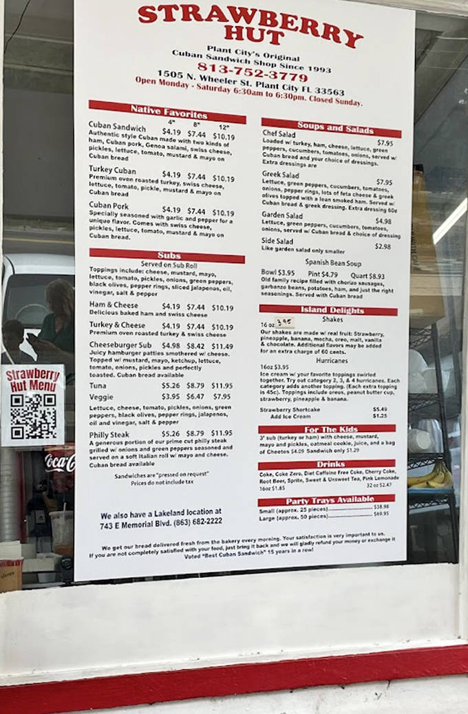 The menu board tells a story of Cuban sandwich perfection. Simple offerings executed with extraordinary skill make choosing just one item a delicious dilemma.