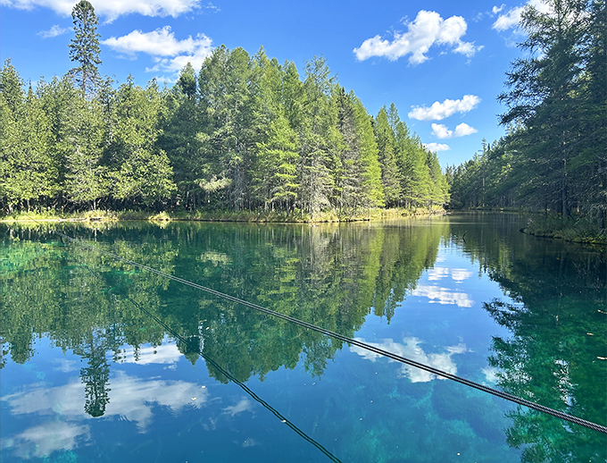 The perfect reflection at Michigan's largest spring creates a double world &ndash; one above, one below &ndash; both equally mesmerizing.