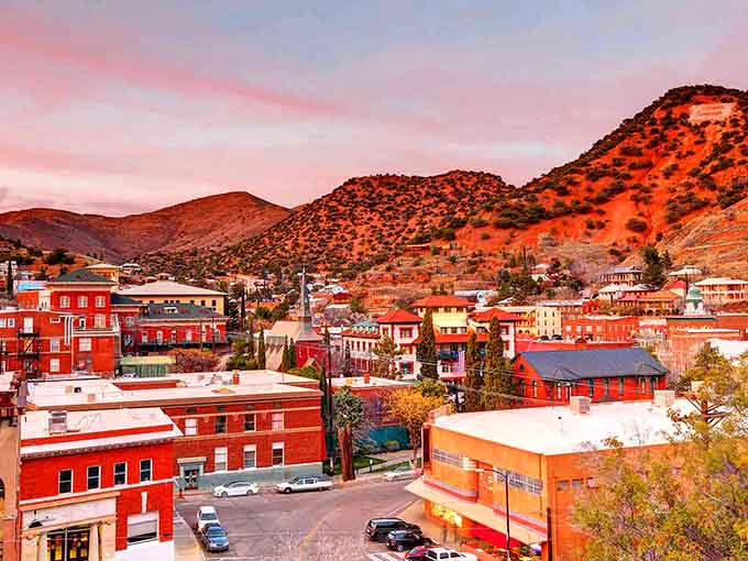 Colorful hillside homes stack like a sunset in this quirky former mining town.