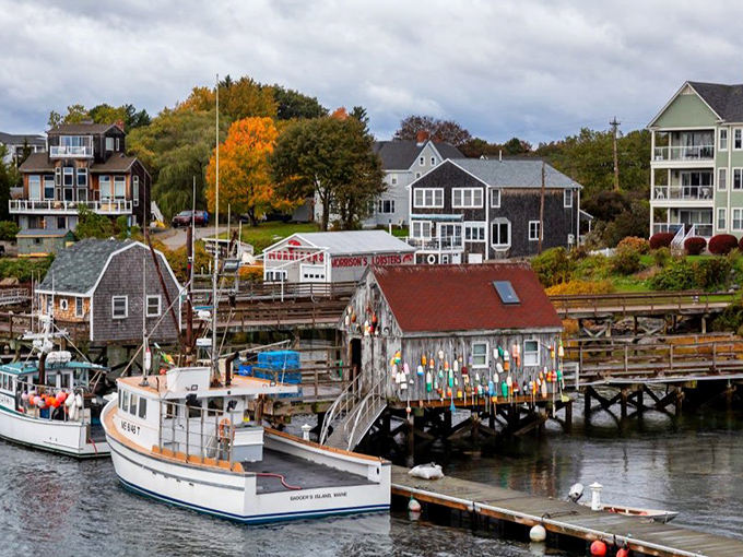 Camden's harbor view could make a postcard jealous, with sailboats dotting the water and mountains ablaze with autumn colors.
