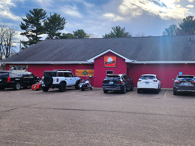 Smokey's bright red building stands out like a beacon for hungry travelers &ndash; this unassuming structure houses some of East Bethel's most mouthwatering smoked meats.