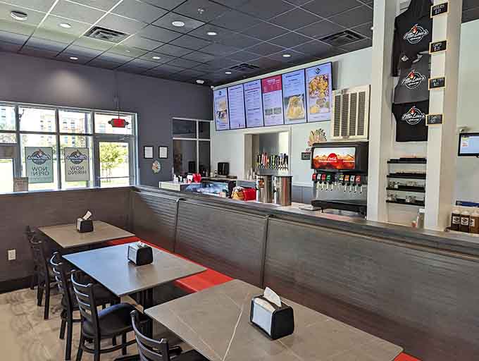 The sleek interior at Ellie Lou's proves BBQ restaurants can be both delicious and Instagram-worthy.