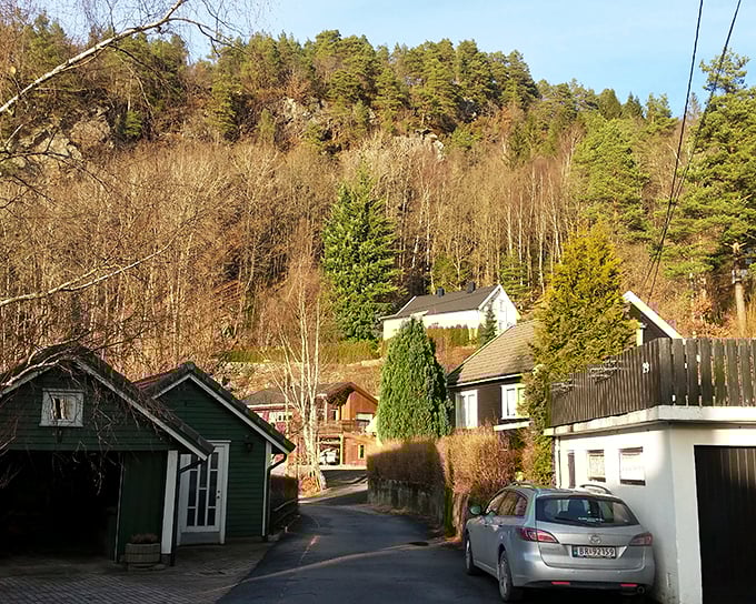 Norway's charming main street features well-preserved brick buildings housing local businesses that blend historical character with modern convenience.