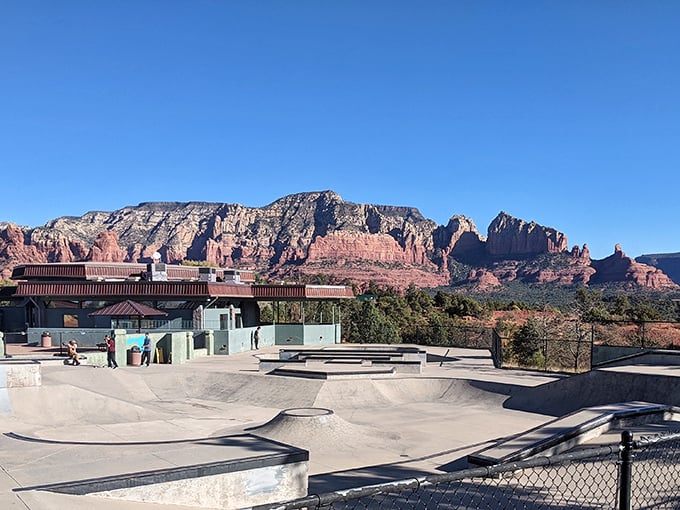The skate park at Posse Grounds offers thrills with a view. Those red rocks make even a wipeout look spectacular!