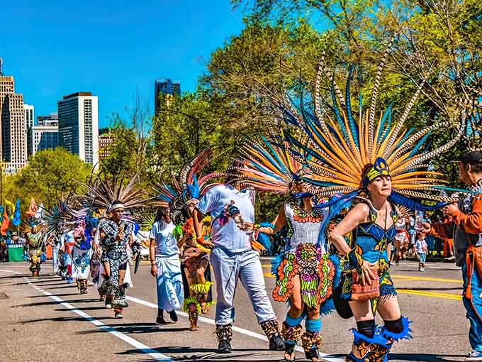 Festival parades burst with energy and creativity, showcasing the diverse cultures that make Minnesota's community fabric so rich and vibrant.