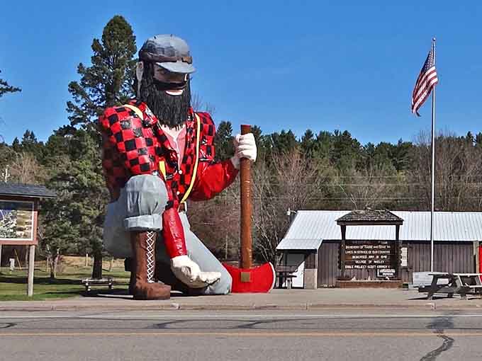 Paul Bunyan towers over Bangor like a friendly guardian, reminding everyone of Maine's rich forestry heritage and tall tales.