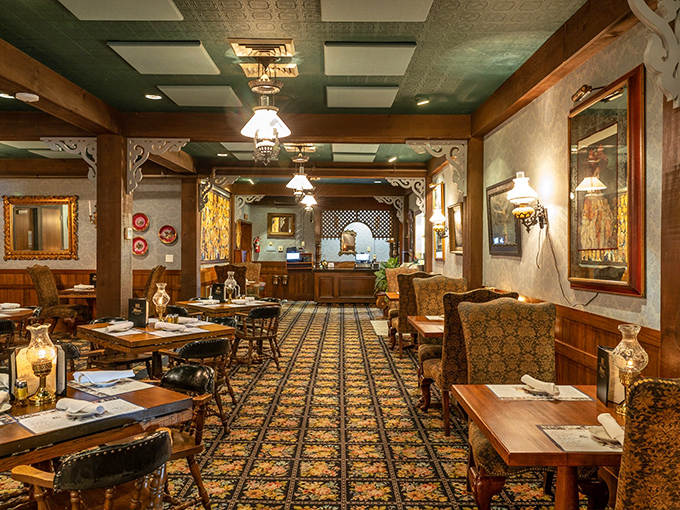 Step inside and feel the weight of history lift as warm wood paneling and vintage charm transport you to a gentler era.