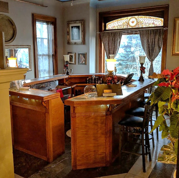 The bar area proves that Victorians knew how to set the mood, even if their idea of a wild night was considerably tamer than ours.
