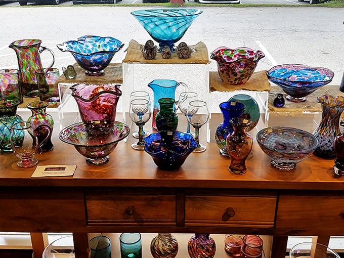 Handblown glass catches the light in a rainbow of colors &ndash; each piece telling the story of Vermont's thriving artisan community.