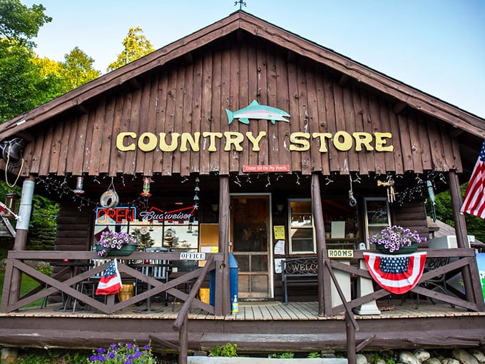The rustic charm of Westmore's Country Store welcomes visitors with everything from fishing tackle to local maple treats.