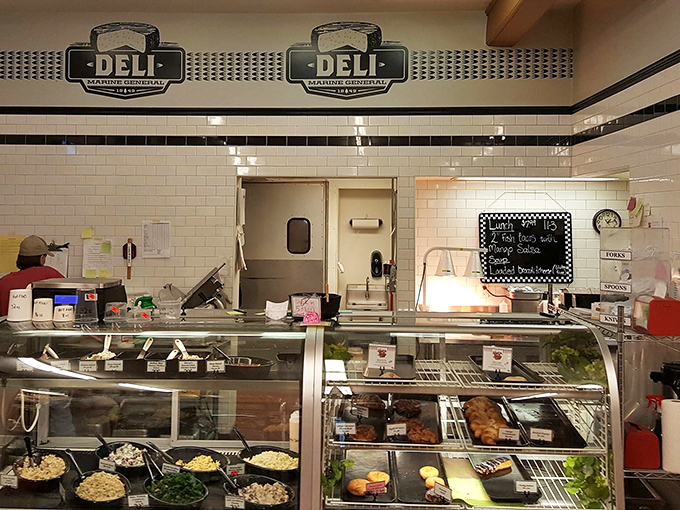 Behind this gleaming glass lies temptation central, where fresh salads, meats, and an array of treats conspire to make your "just browsing" trip significantly more expensive.