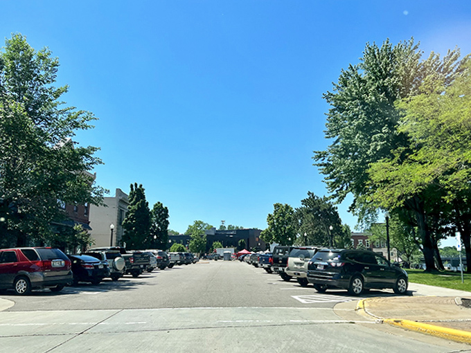 Downtown parking is plentiful in Wisconsin Rapids, where finding a spot is refreshingly drama-free compared to big city adventures.