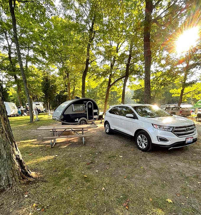 Modern camping meets 19th-century history, because who says you can't have your s'mores and your ghost town too?