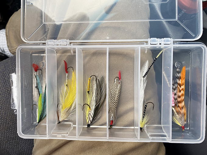 Not just decorative souvenirs, these fishing lures await their real purpose in nearby lakes and streams &ndash; practical beauty for serious anglers.
