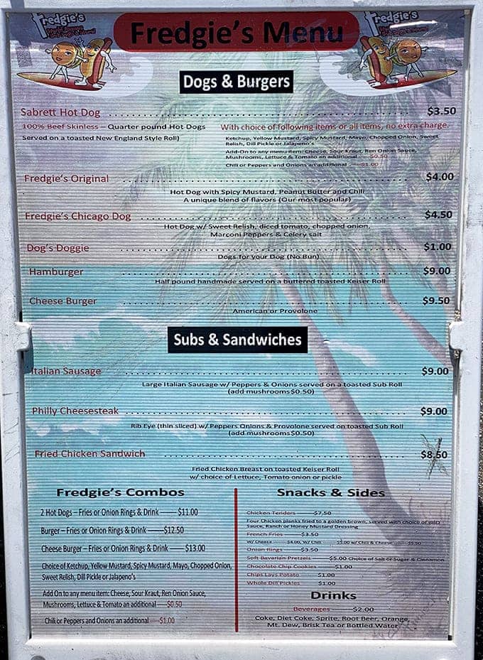 This menu proves that sometimes the best things in life are simple: hot dogs, burgers, and sandwiches done exceptionally well.