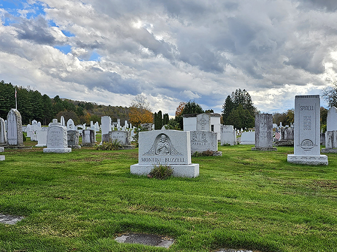 Hope Cemetery's remarkable monuments transform grief into art, with each headstone telling a personal story in stone.