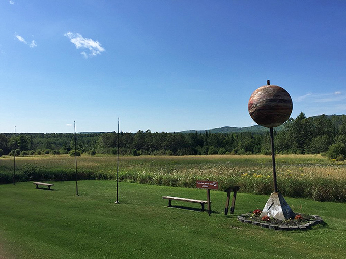 Jupiter commands attention with its massive presence, making even pickup trucks look small by comparison. Space royalty, roadside edition!