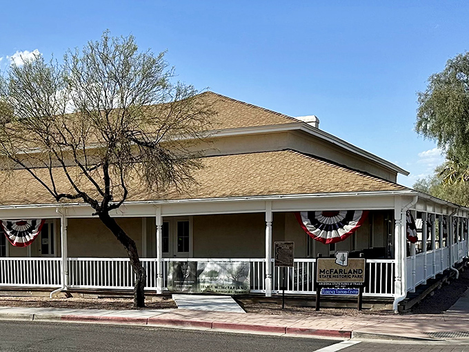 McFarland Historic Park evokes old-town charm, with this building whispering tales of Arizona's storied past.