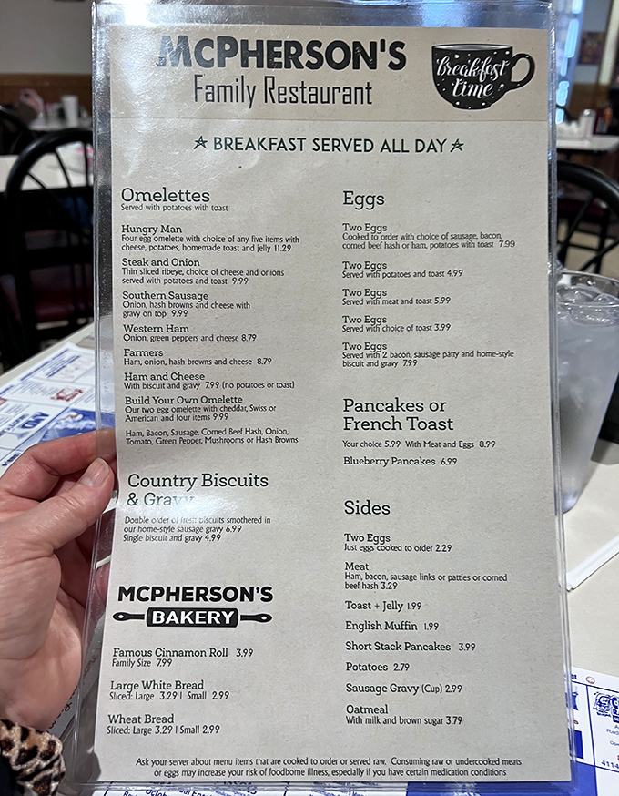 The breakfast menu reads like a love letter to morning comfort food, with options that'll make you reconsider hitting the snooze button.