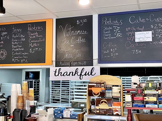 Chalkboard menus that promise adventure&mdash;from Vietnamese coffee to fancy pastries, it's a United Nations of deliciousness.