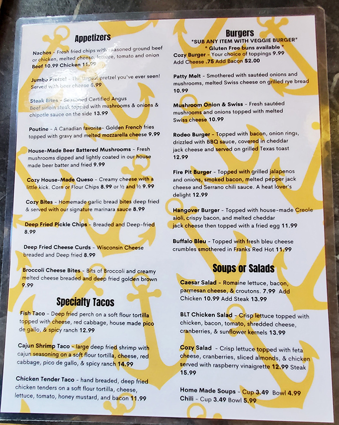 A menu that reads like comfort food poetry – where every dish sounds like it's giving your taste buds a warm, delicious hug.