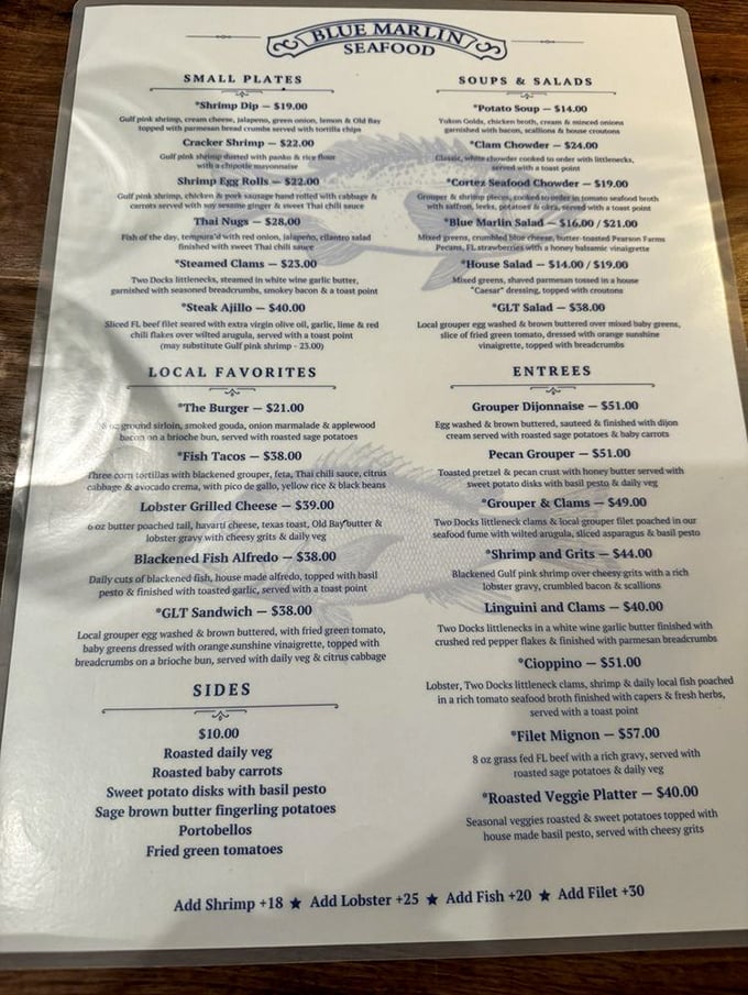 The menu reads like a love letter to the Gulf, with seafood taking center stage in preparations that honor rather than mask natural flavors.