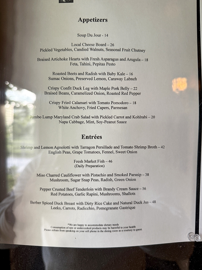 The menu reads like a love letter to Vermont's seasonal bounty, with each dish showcasing the region's finest ingredients.