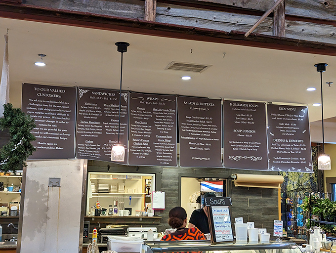 Chalkboard menus keep things simple and seasonal, because the best food doesn't need fancy fonts to taste incredible.
