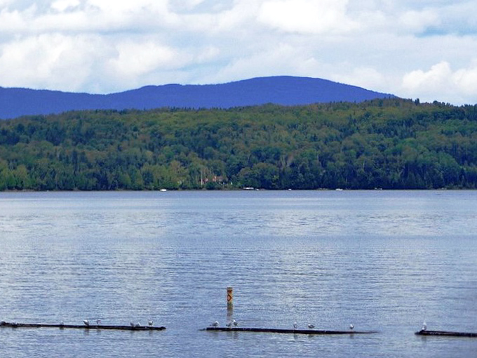 Mountains embrace the tranquil waters like protective giants, creating a sanctuary where time slows and nature's soundtrack replaces the noise of everyday life.