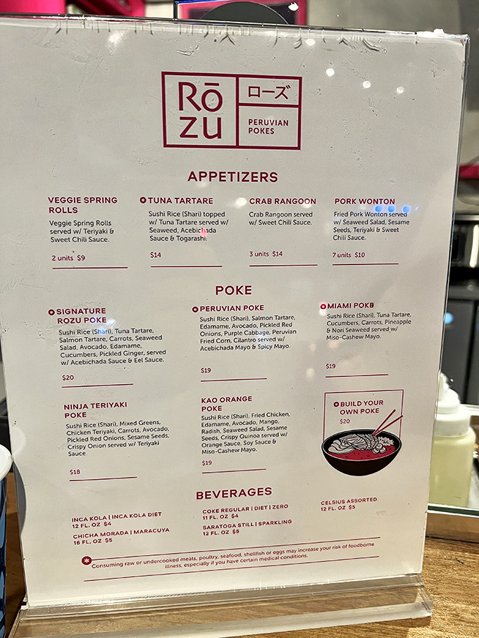 Rozu's menu reads like a love letter to Peruvian-Japanese fusion, with poke bowls that make ordinary lunch seem like a sad, distant memory.