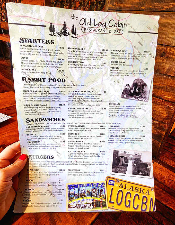 The menu reads like a greatest hits album of comfort food classics, with "Rabbit Food" options for those pretending to be virtuous.