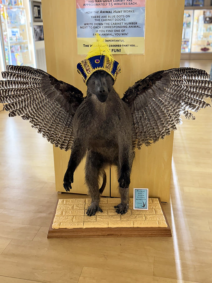 This majestic flying monkey sports a crown fit for royalty, proving that even movie villains deserve their moment in the spotlight.