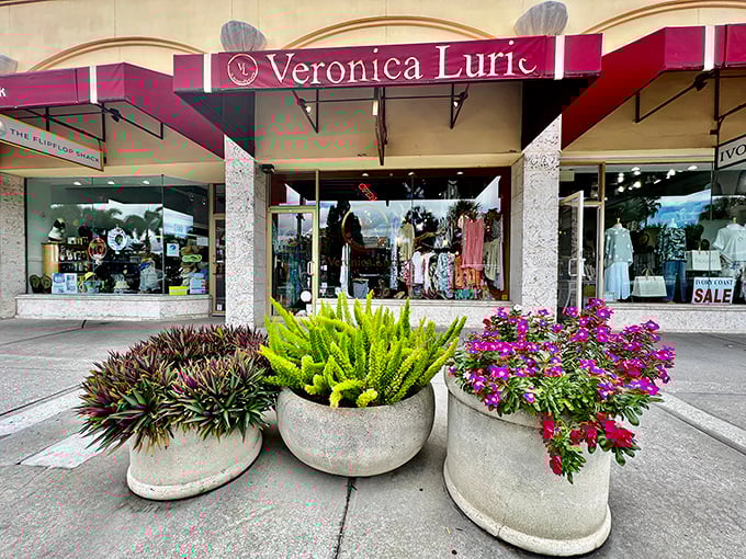 Veronica Lurie Boutique offers fashion that makes everyday feel like runway day, with colorful planters adding to the Mediterranean vibe.