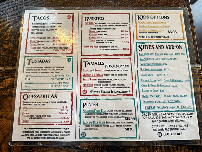 The menu reads like a love letter to Mexican cuisine – each item promising a flavor romance you'll want to continue.