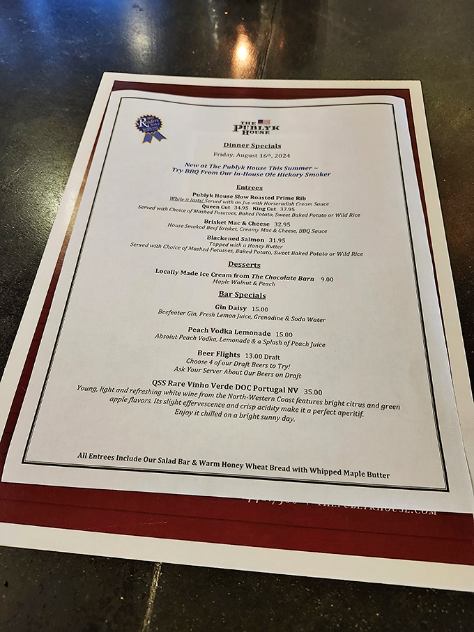 The menu showcases hearty favorites and seasonal specialties, a delicious roadmap to the Vermont culinary experience awaiting you.