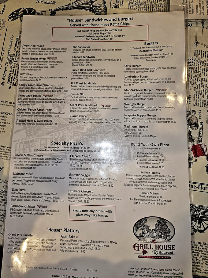 The menu reads like a love letter to American comfort food &ndash; from gourmet burgers to specialty pizzas, with house-made kettle chips sealing the deal.