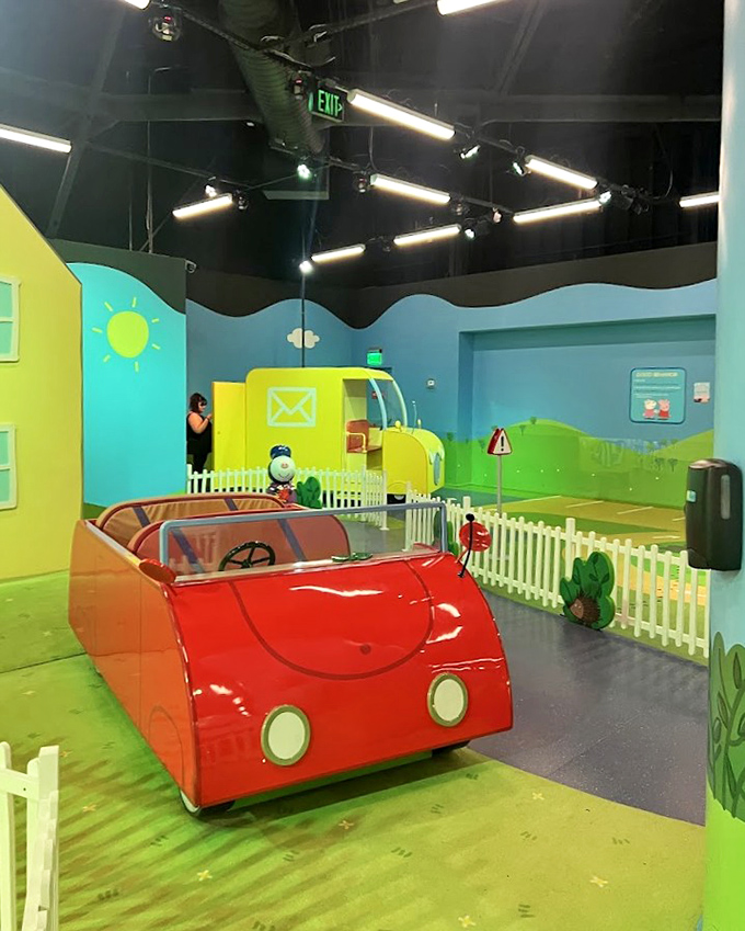 Red car and yellow mail van: Tiny vehicles with big imagination potential&mdash;no driver's license required for these pint-sized transportation adventures.