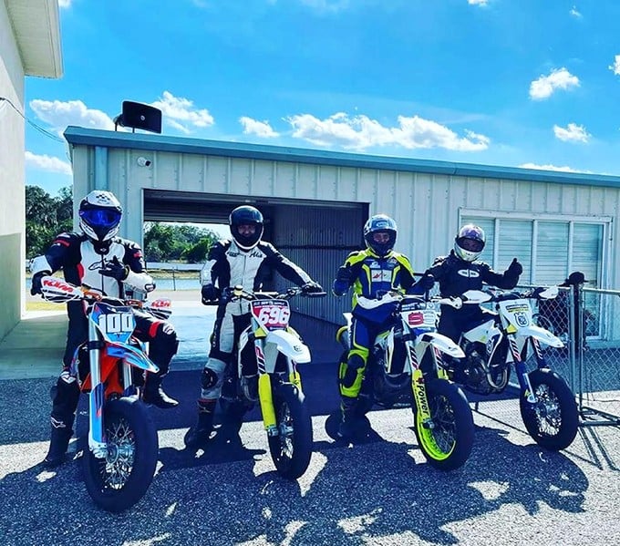 Supermoto motorcycles: When four wheels aren't enough adrenaline, two wheels on this mixed surface track will definitely do the trick.
